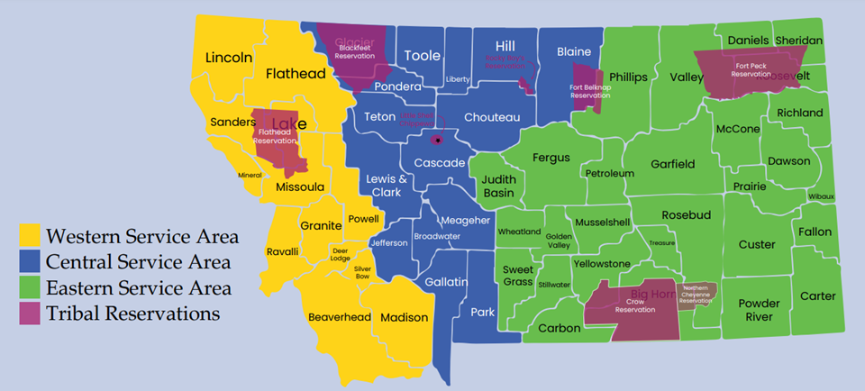 SAA Map :: Montana Mental Health Central Service Area Authority